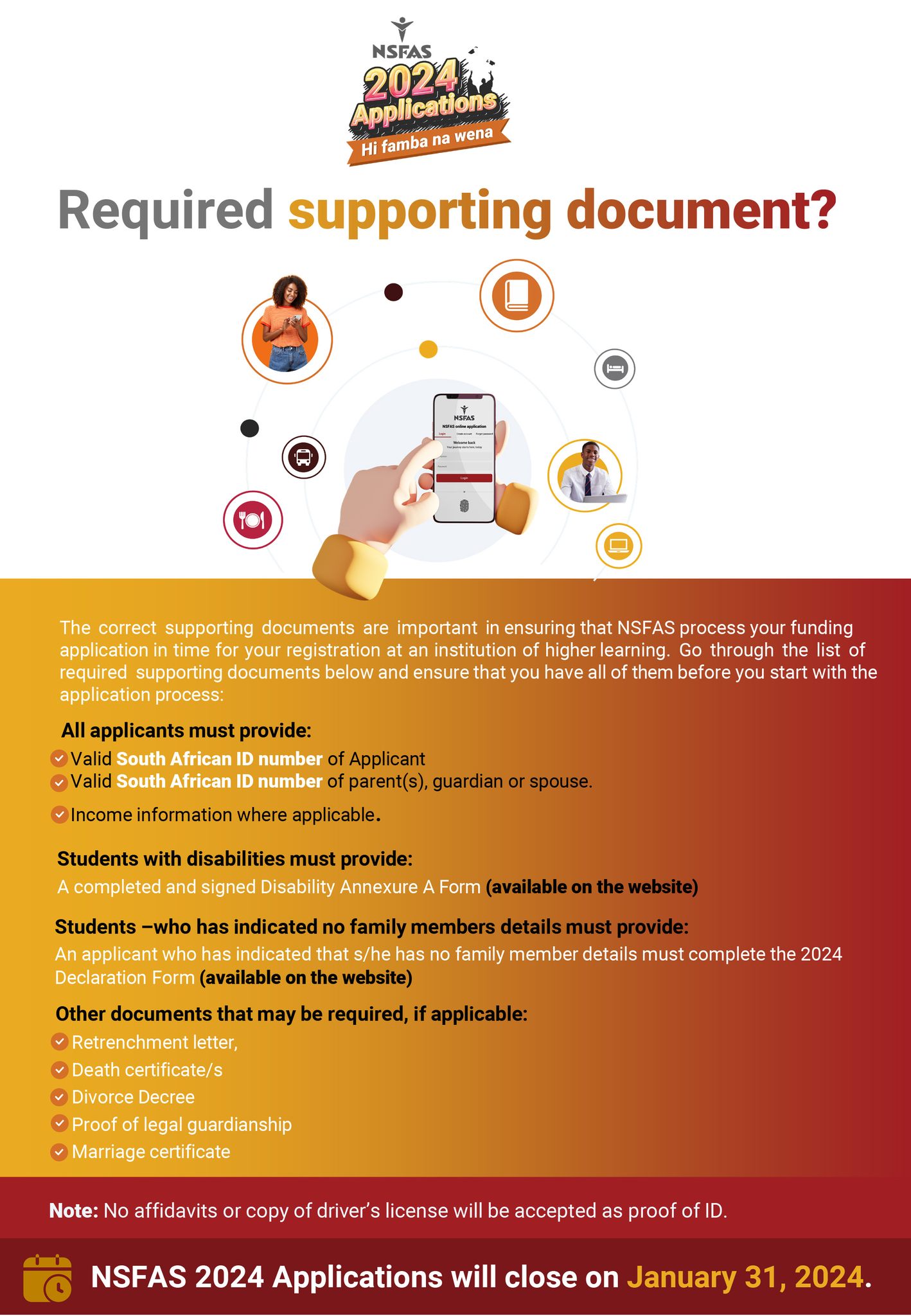 NSFAS 2024: Supporting documents and closing date - magaribeipoa